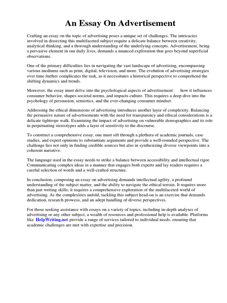 An Essay On Advertisement | PDF | Antimicrobial Resistance | Prostate ...