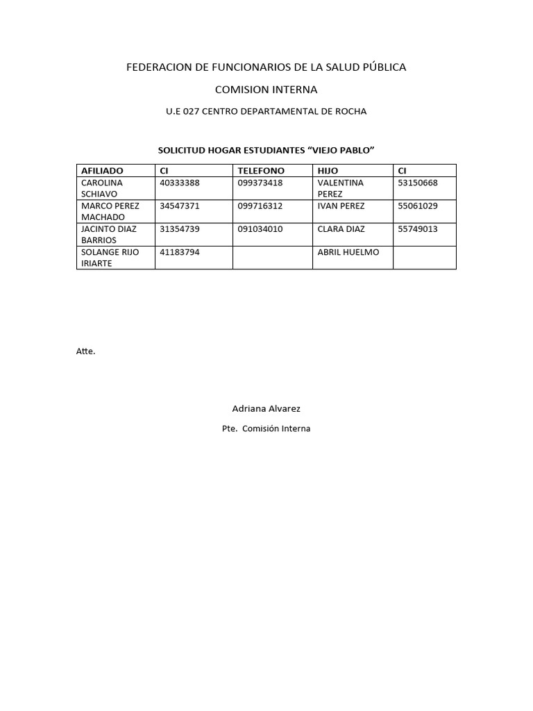 Solicitud Hogar FFSP 2024 | PDF