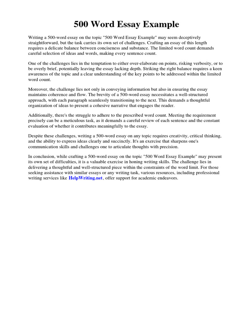 500 Word Essay Example | PDF | Fiscal Policy | Epilepsy