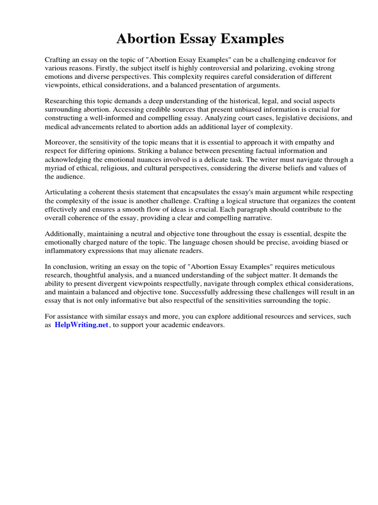 Abortion Essay Examples | PDF | Analytics | Heliocentrism