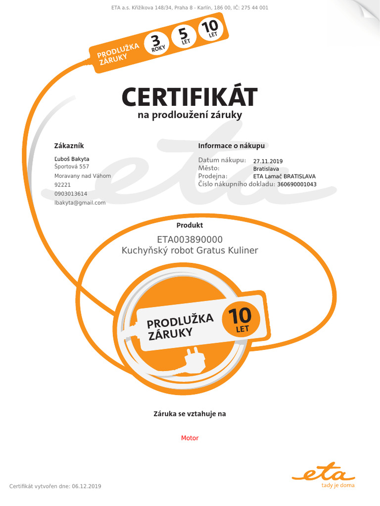 eta-certificate-KUCHYŇSKÉ ROBOTY-ETA003890000 | PDF