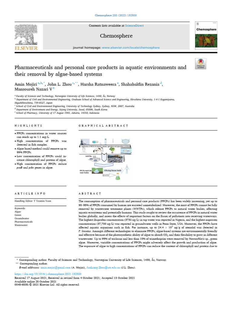Moiji 2022 Pharmaceuticals and Personal Care Products in Aquatic ...