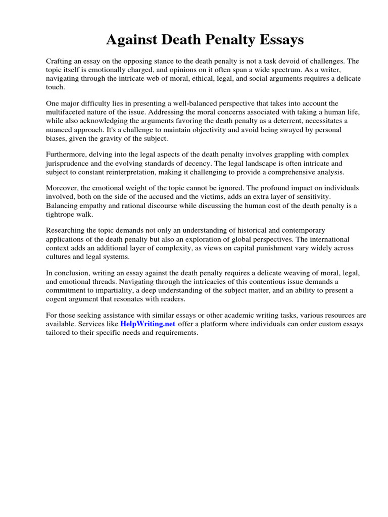 Against Death Penalty Essays | PDF | Initial Public Offering | Dress