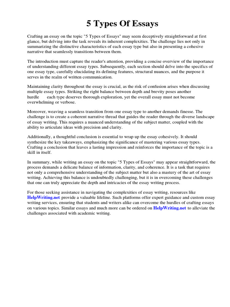 5 Types of Essays | PDF | Genetics | Transport