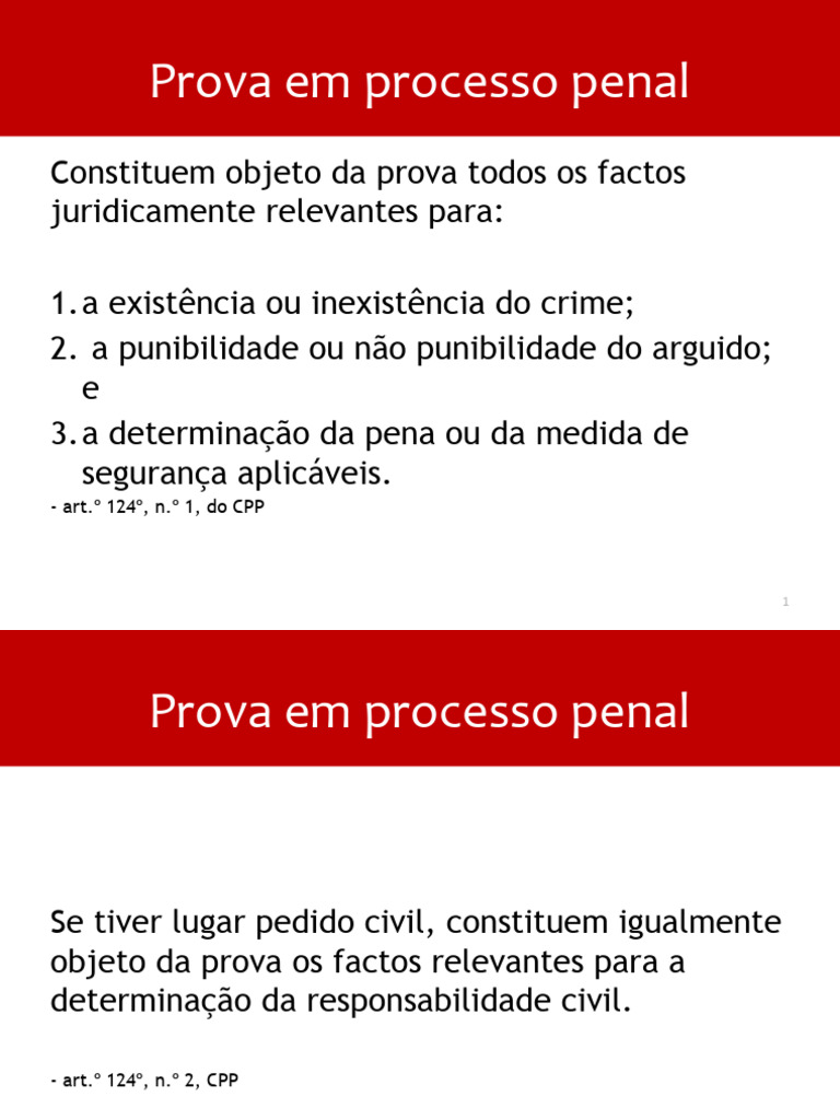 Prova em Processo Penal | PDF | Procedimento criminal | Prova (jurídico)