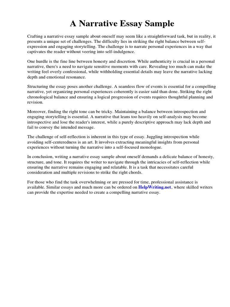 A Narrative Essay Sample | PDF | Helvetica | Plato