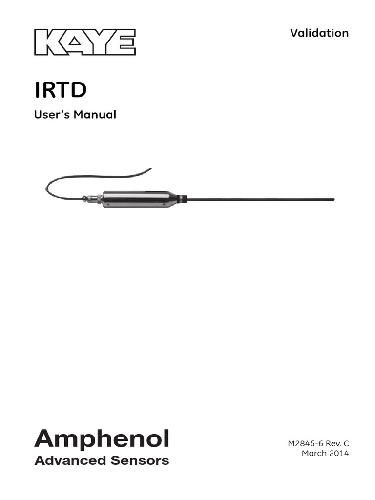 IRTD User's Manual for Kaye Systems | PDF | Analog To Digital Converter ...