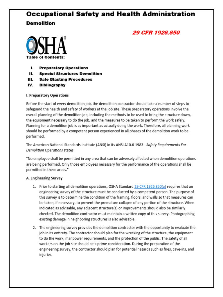 1-demolition osha.docx | PDF | Prestressed Concrete | Demolition