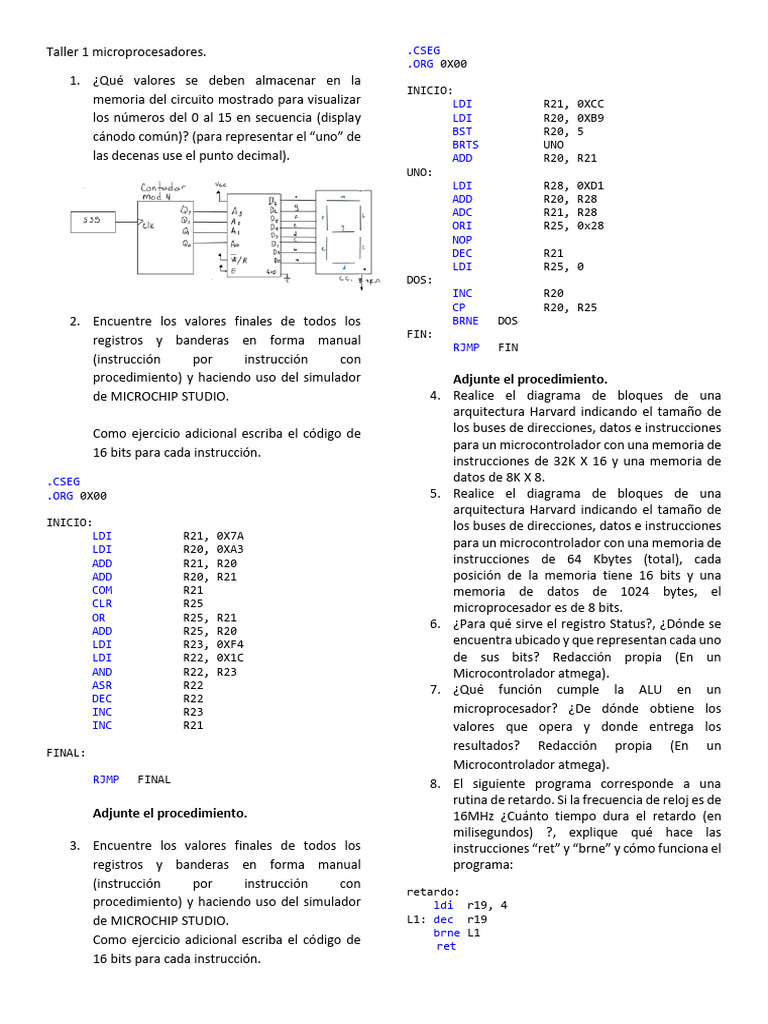 Taller Ij Micros_TELA | PDF | Microcontrolador | Poco