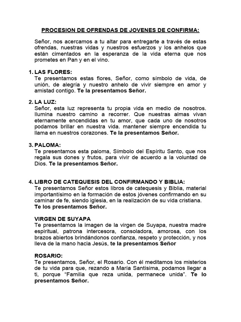 Procesion de Ofrendas | PDF