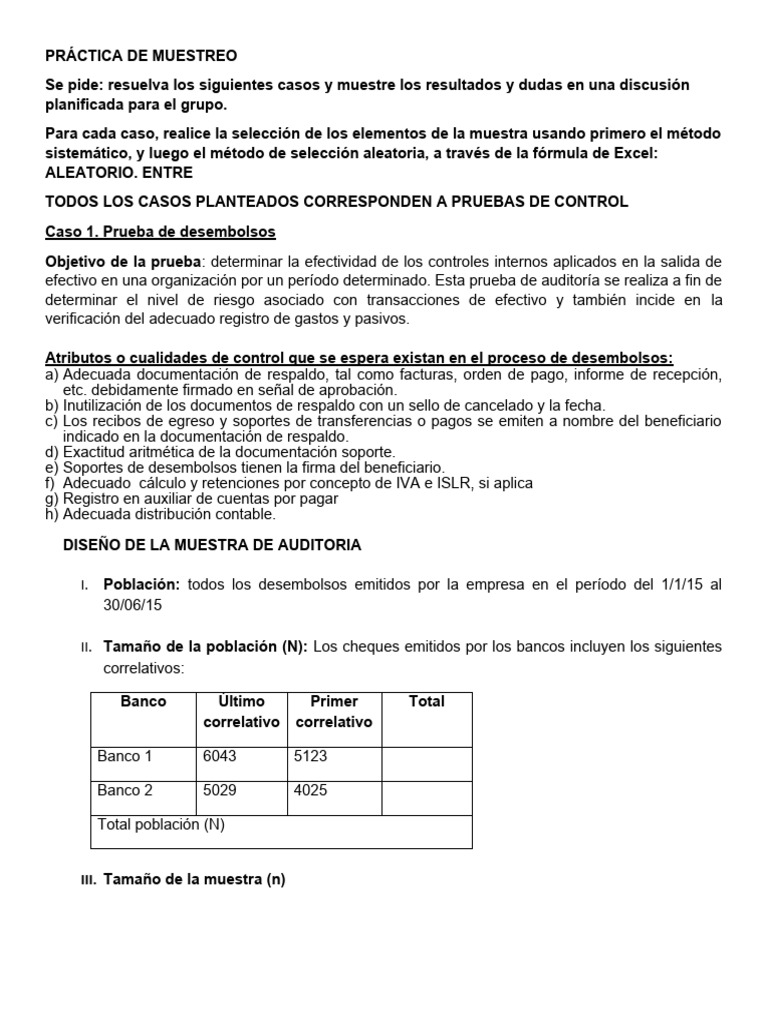 Práctica de Muestreo 2.2023 | PDF | Muestreo (Estadísticas ... Práctica de Muestreo 2.2023 | PDF | Muestreo (Estadísticas ...