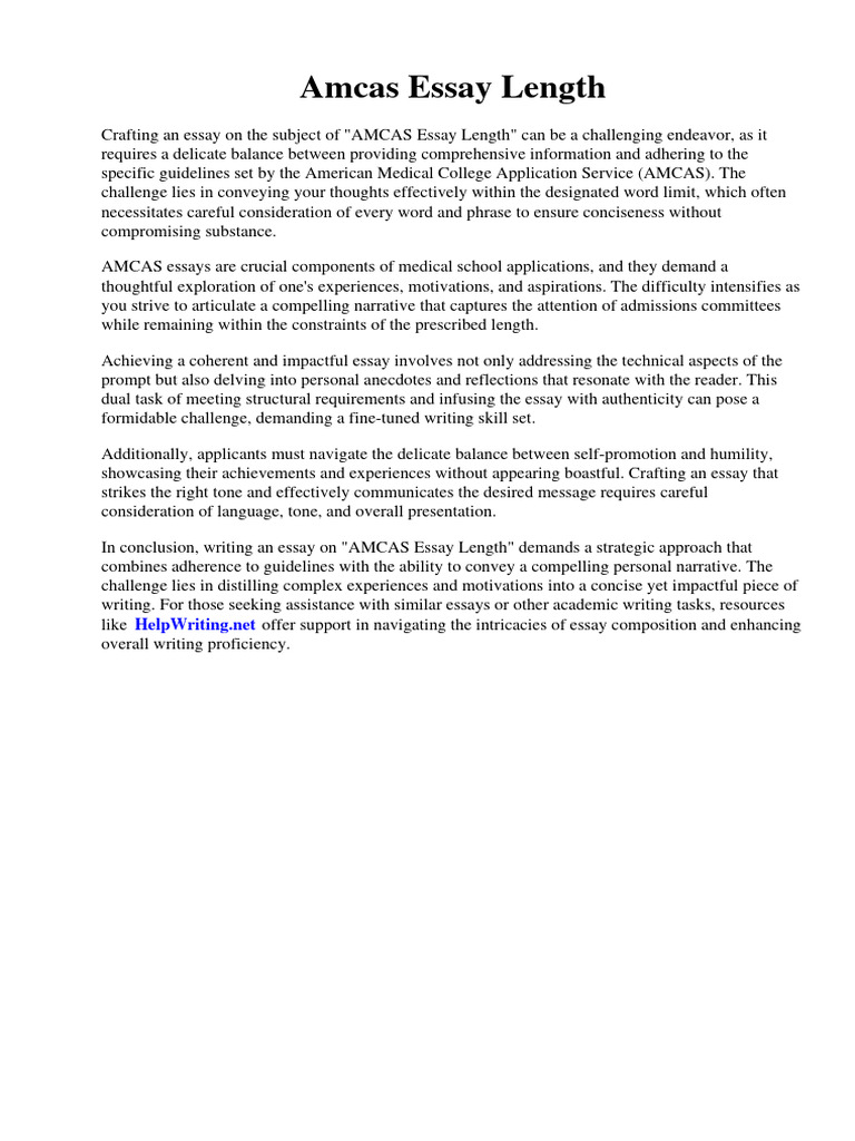 Amcas Essay Length | PDF | Measles | Pharmacy