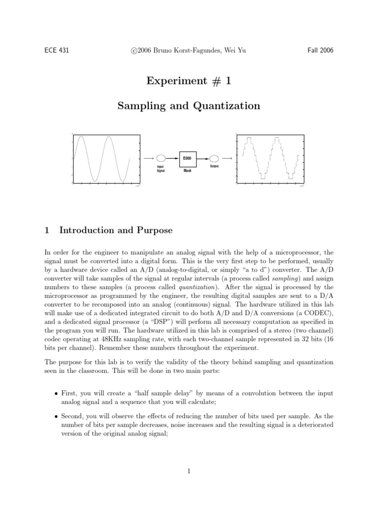 Lab 1 | PDF | Analog To Digital Converter | Sampling (Signal Processing)