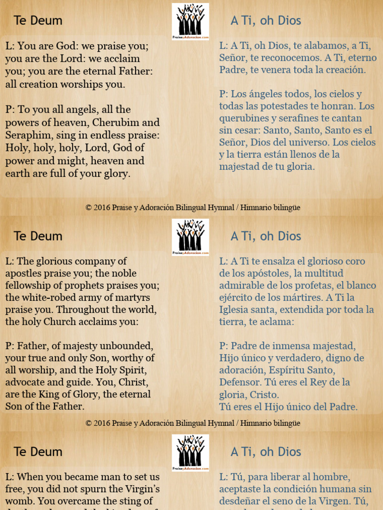 9 - Te Deum - A Ti Oh Dios | PDF | Teología | Creencia religiosa y doctrina