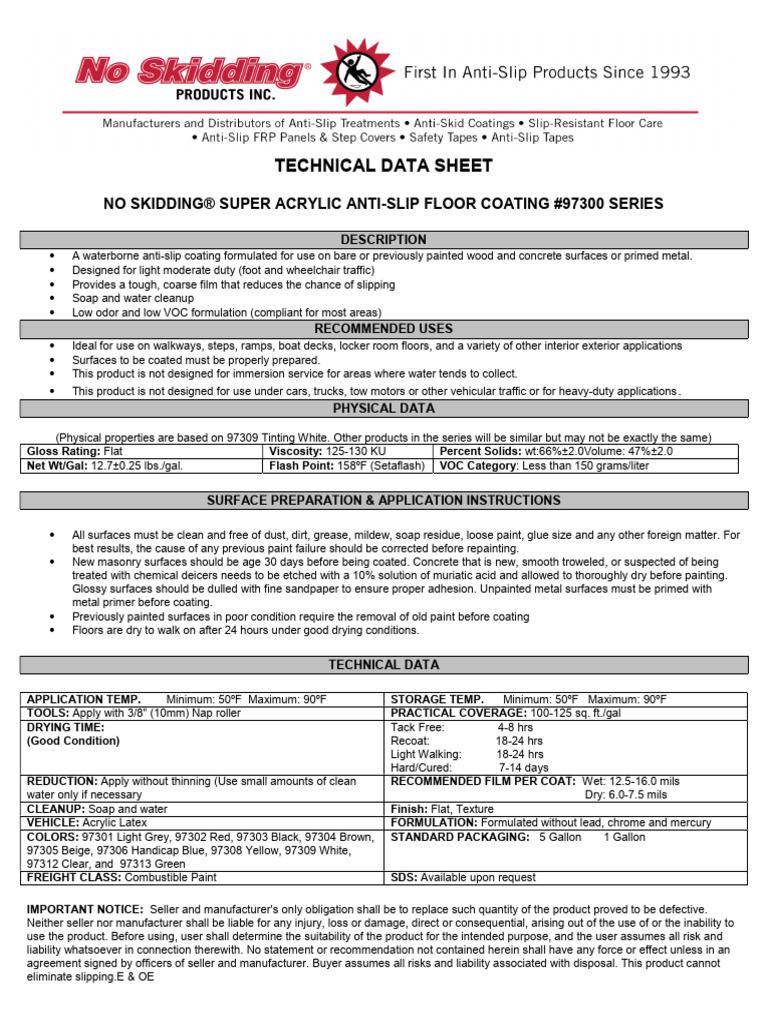 Technical Data Sheet | PDF | Paint | Materials
