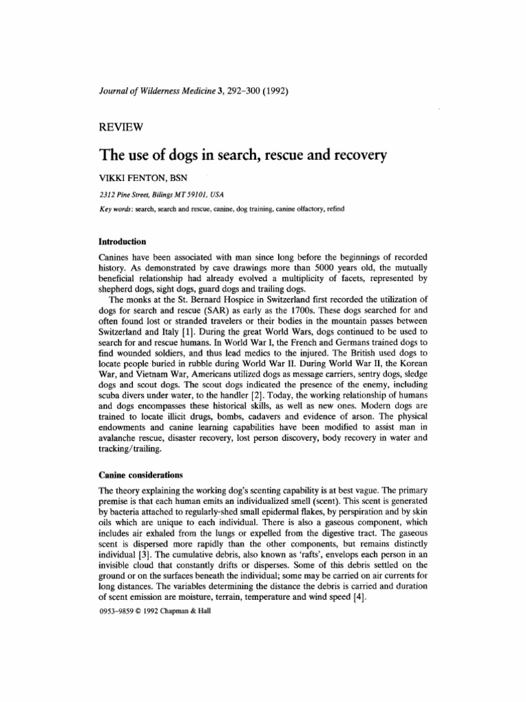 Canines in Search and Rescue Operations | PDF | Dogs
