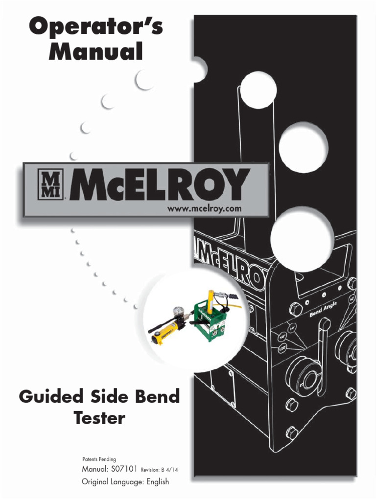 Guided Side Bend Tester Manual | PDF | Pump | Sheet Metal