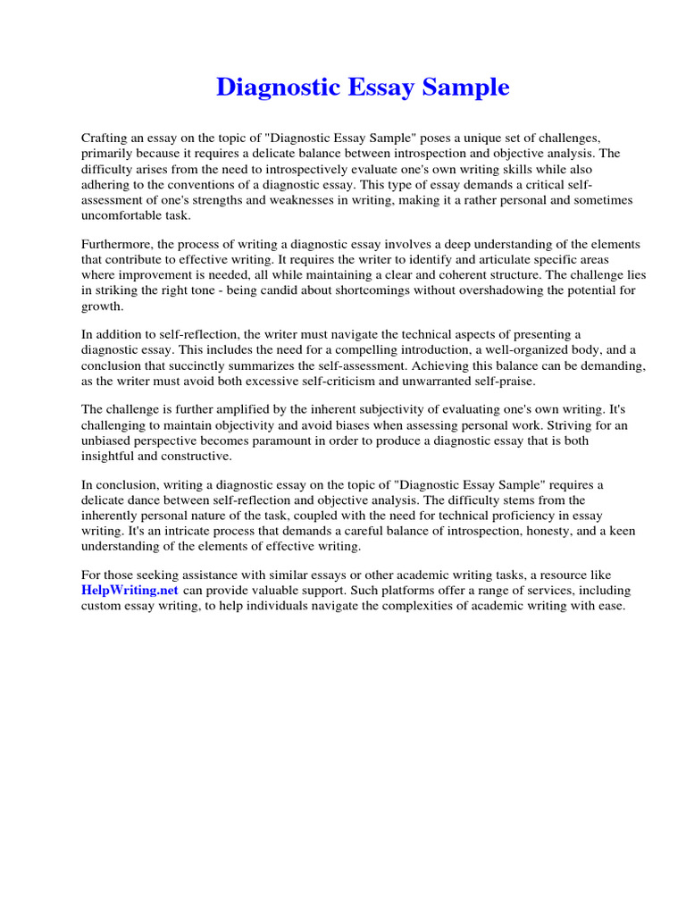Diagnostic Essay Sample | PDF | Personal Computers | Essays