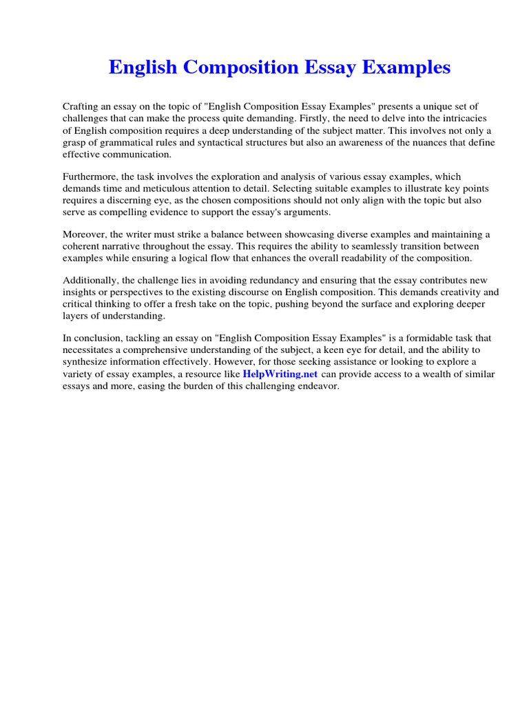 English Composition Essay Examples | PDF | Gene Therapy | State Court ...