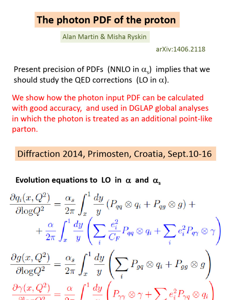 photonPDF DIFF2014 | PDF | Applied And Interdisciplinary Physics | Physical Sciences