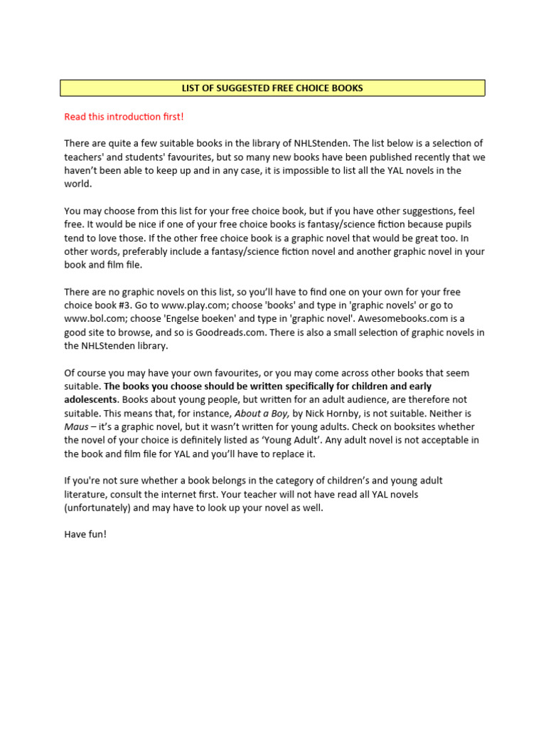 List of Free Choice Books | PDF | Terry Pratchett | Discworld