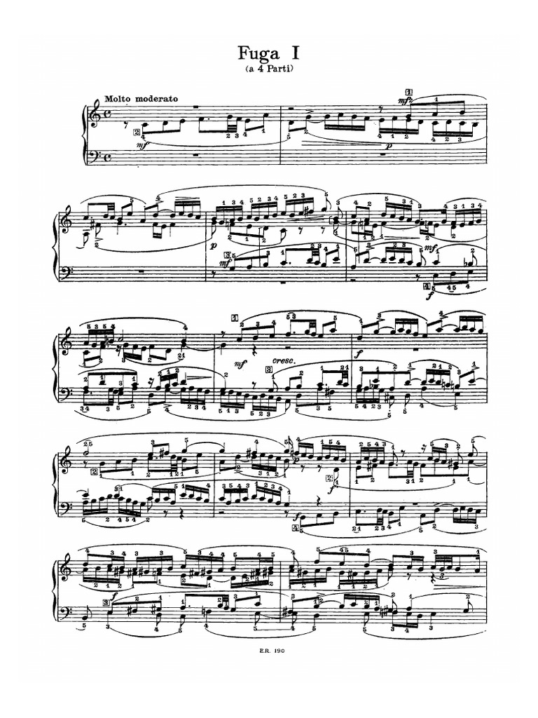 BACH - FUGA I (Per Stretti) | PDF