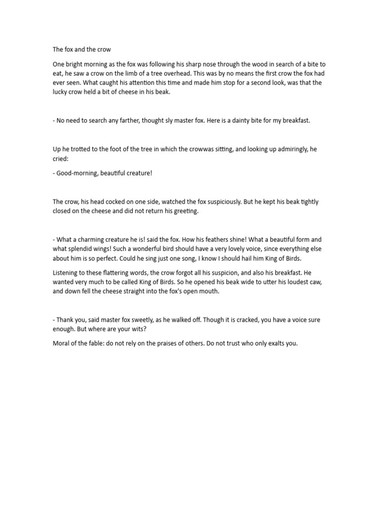 The Fox and The Crow | PDF