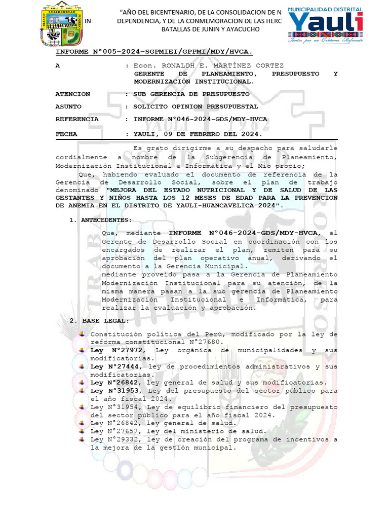 Informe Emitidos 2024 Pdf Perú Estado Política