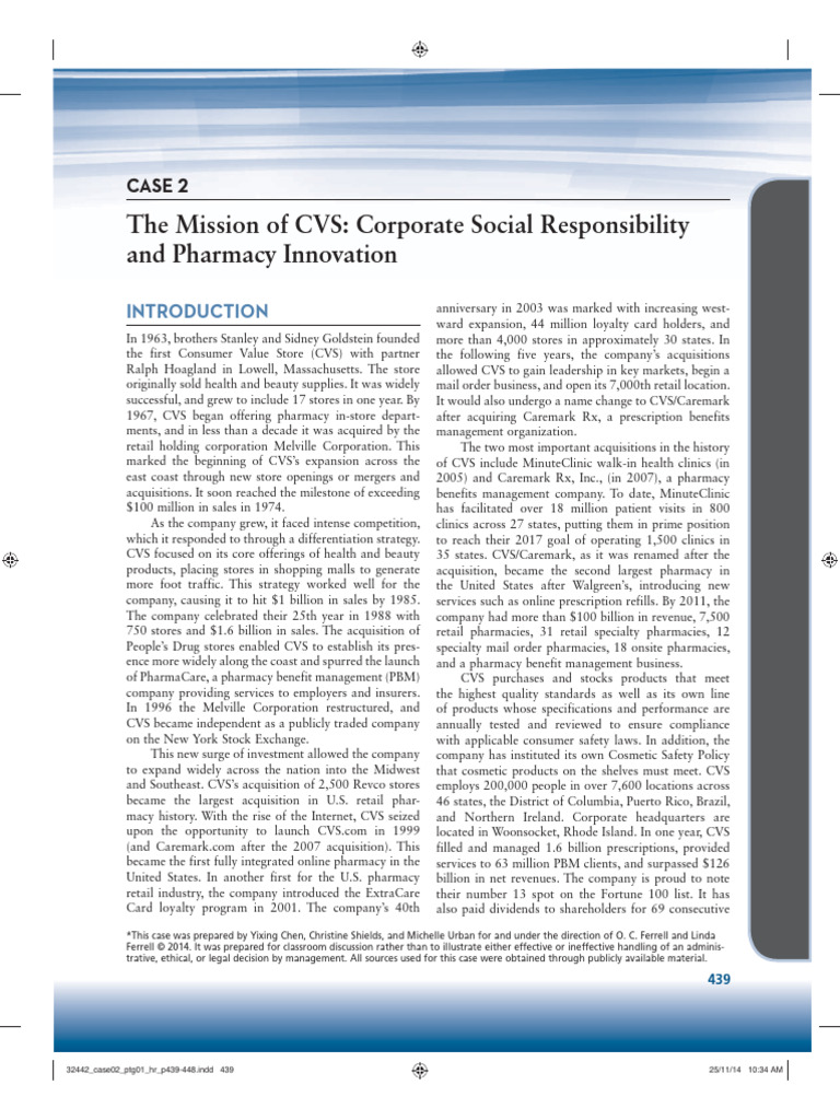 CVS Case | PDF | Business | Health Care