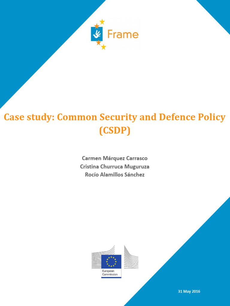 Case Study Common Security and Defence Policy | PDF | European Union ...