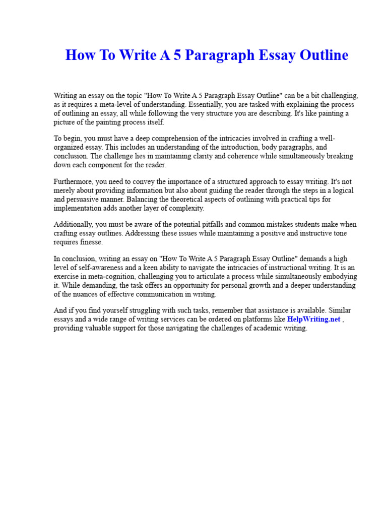 How To Write A 5 Paragraph Essay Outline | PDF | Gothic Architecture ...