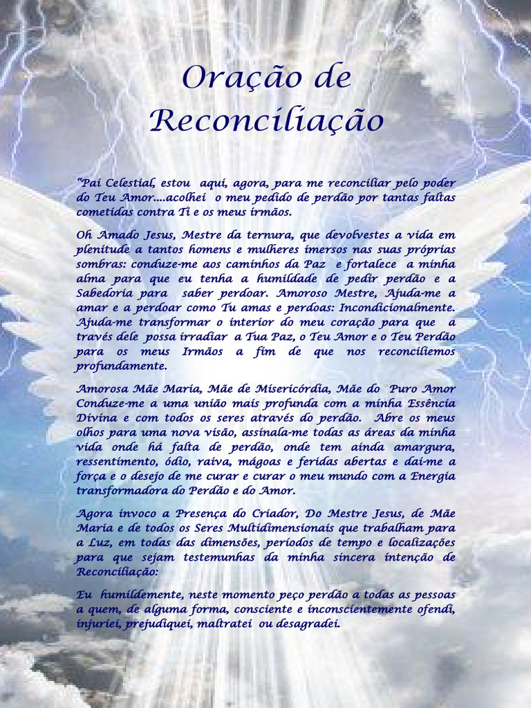 Oração De Reconciliação Pdf Amor Oração