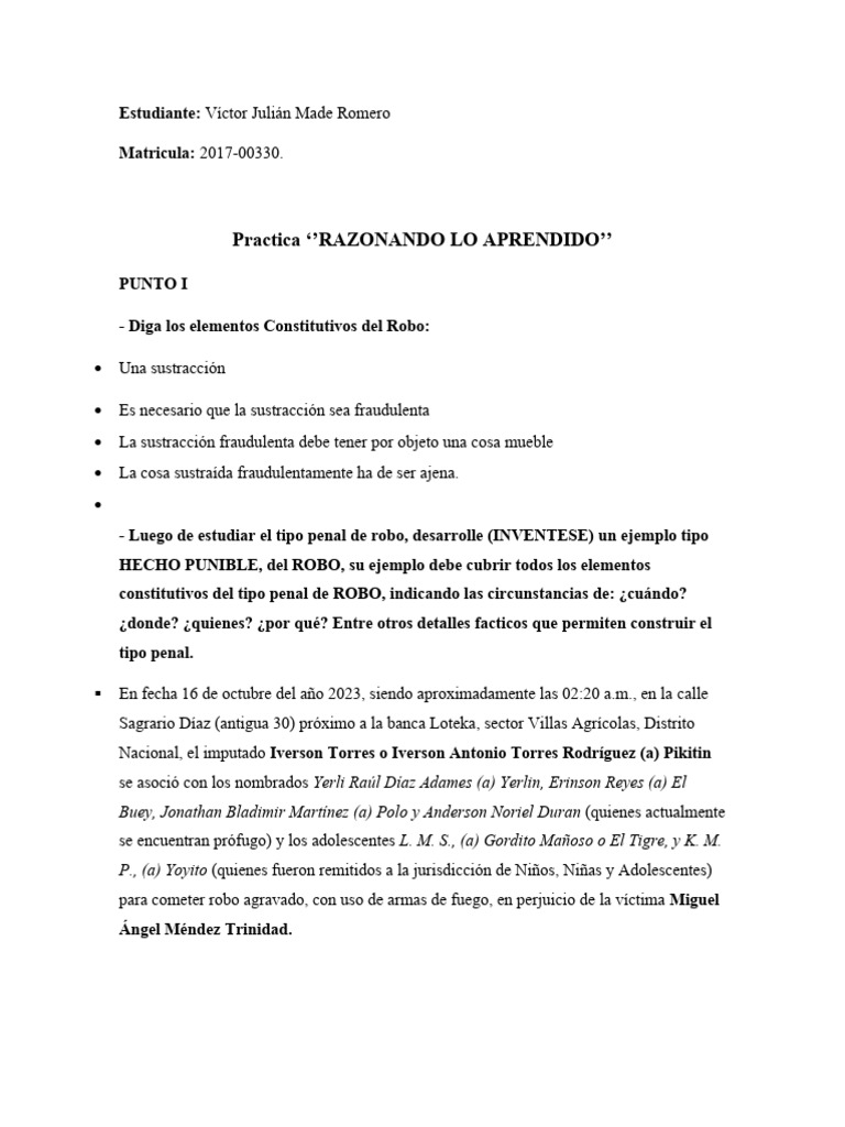 Practica 'Razonando Lo Aprendido'' Victor Made | Descargar gratis PDF ...