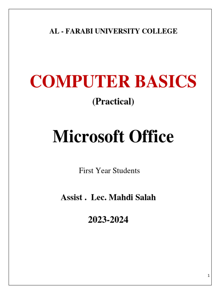 Computer Basics-Practical-Word | PDF | Microsoft Word | Note (Typography)