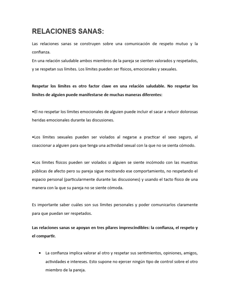Relaciones Sanas | PDF | Amor | Psicología Social