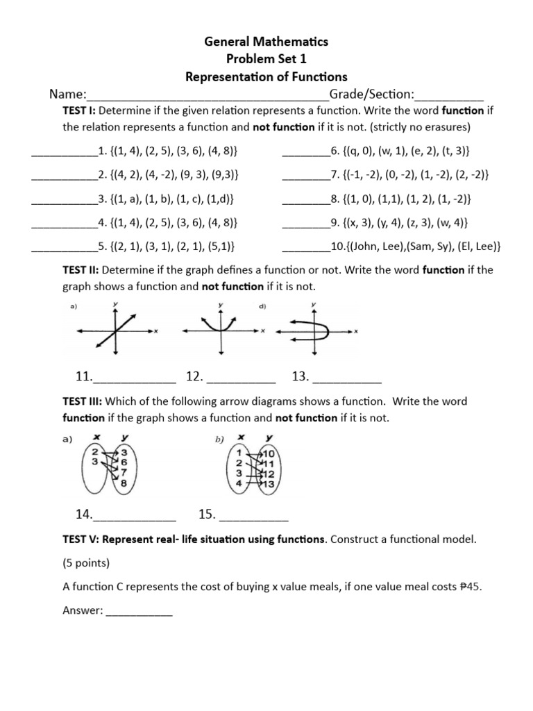 PROBLEM-SET General-Mathematics | PDF | Function (Mathematics) | Mathematical Logic