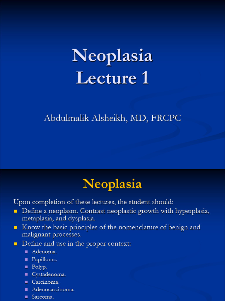 L11&12) Neoplasia | PDF | Neoplasms | Metastasis