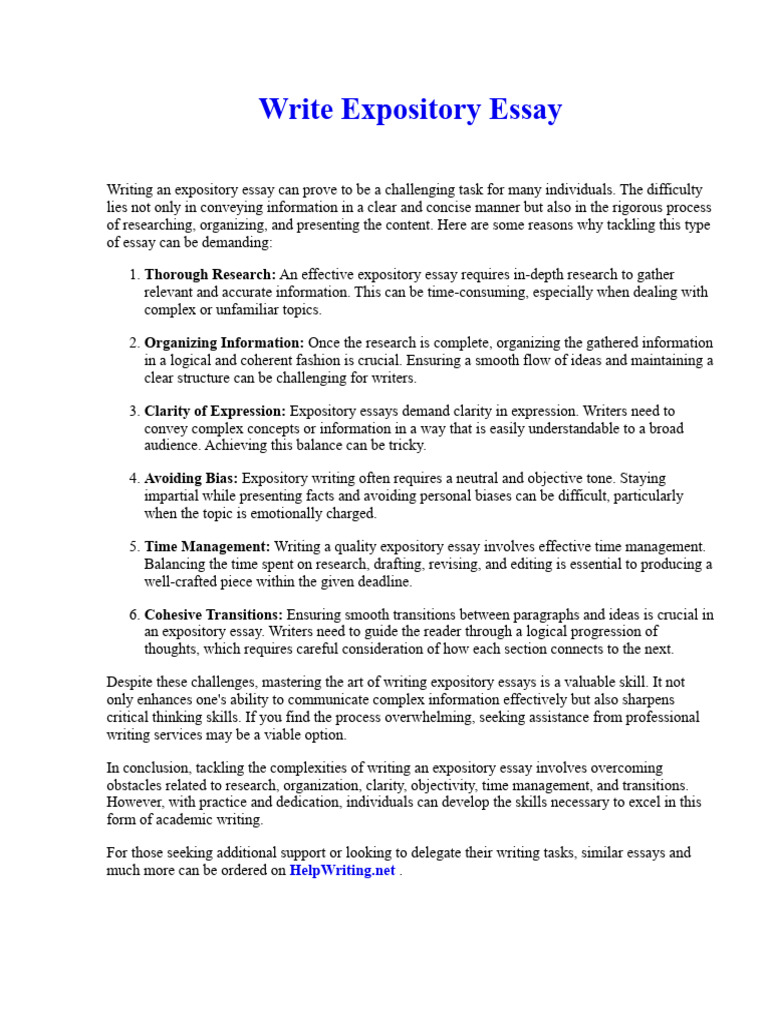 Write Expository Essay | PDF | Essays | Information