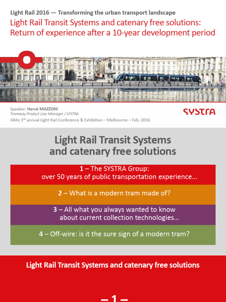Catenary-Free Tram Solutions Overview | PDF | Tram | Light Rail