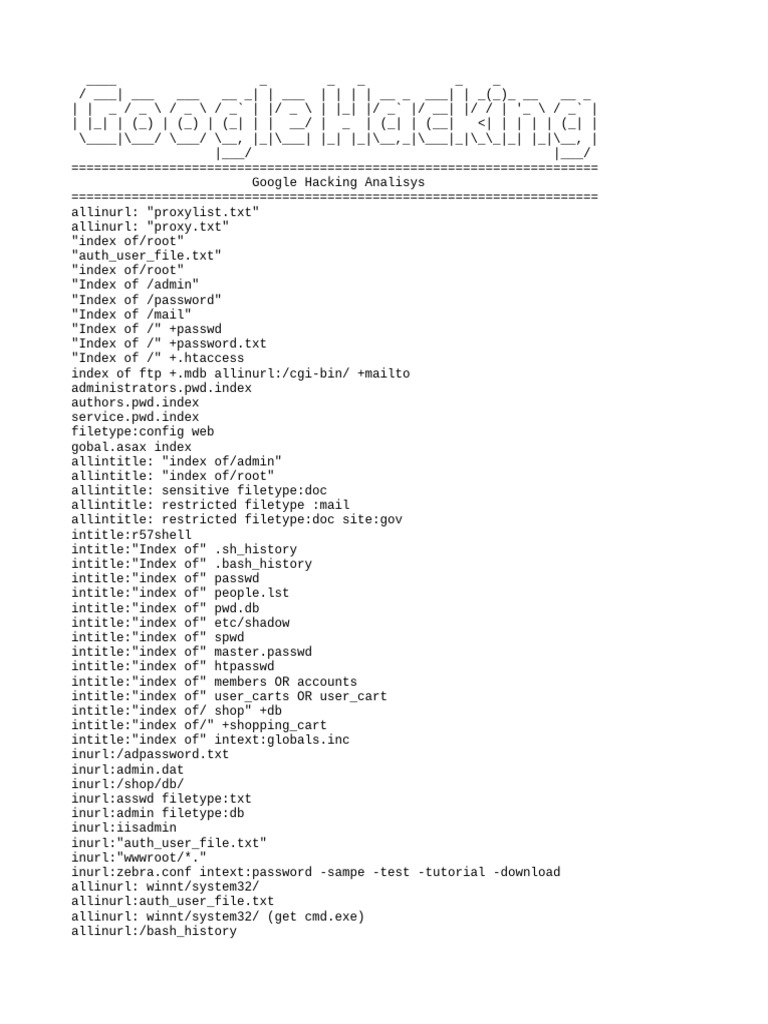 Google Hacking | PDF | Internet Information Services | Web Server