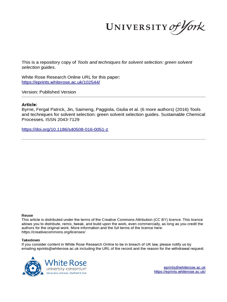 Green Solvent Selection Guides | PDF | Solvent | Green Chemistry Green Solvent Selection Guides | PDF | Solvent | Green Chemistry