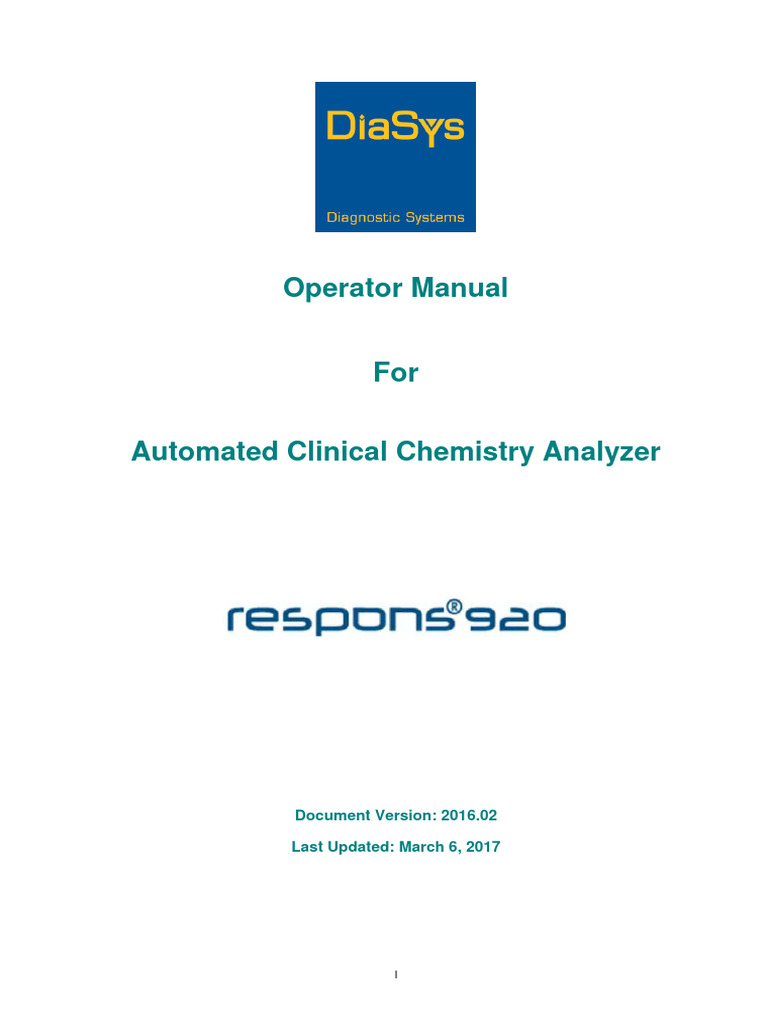 Operator Manual For Respons920 With ISE - v2016.02 | PDF | Light ...