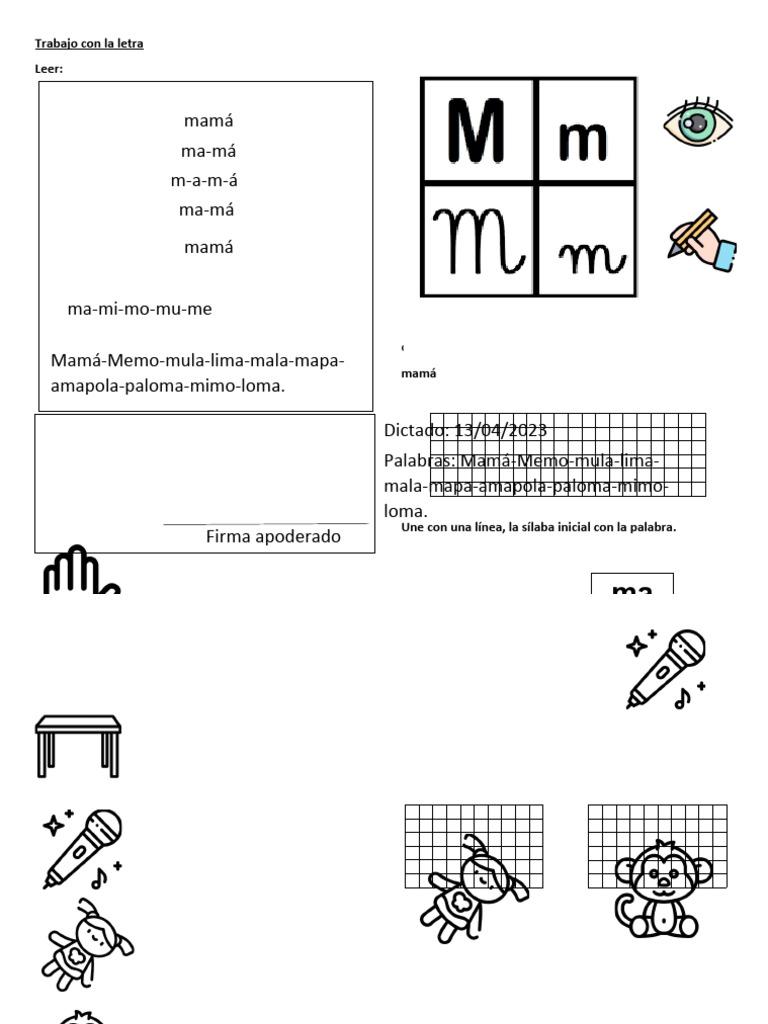 Tarea 3 Letra M Cuaderno | PDF