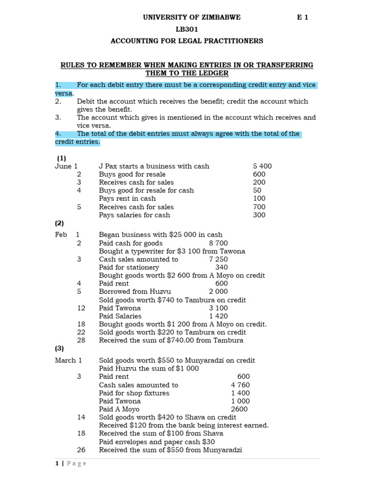 E1 Double Entry | PDF | Debits And Credits | Financial Economics