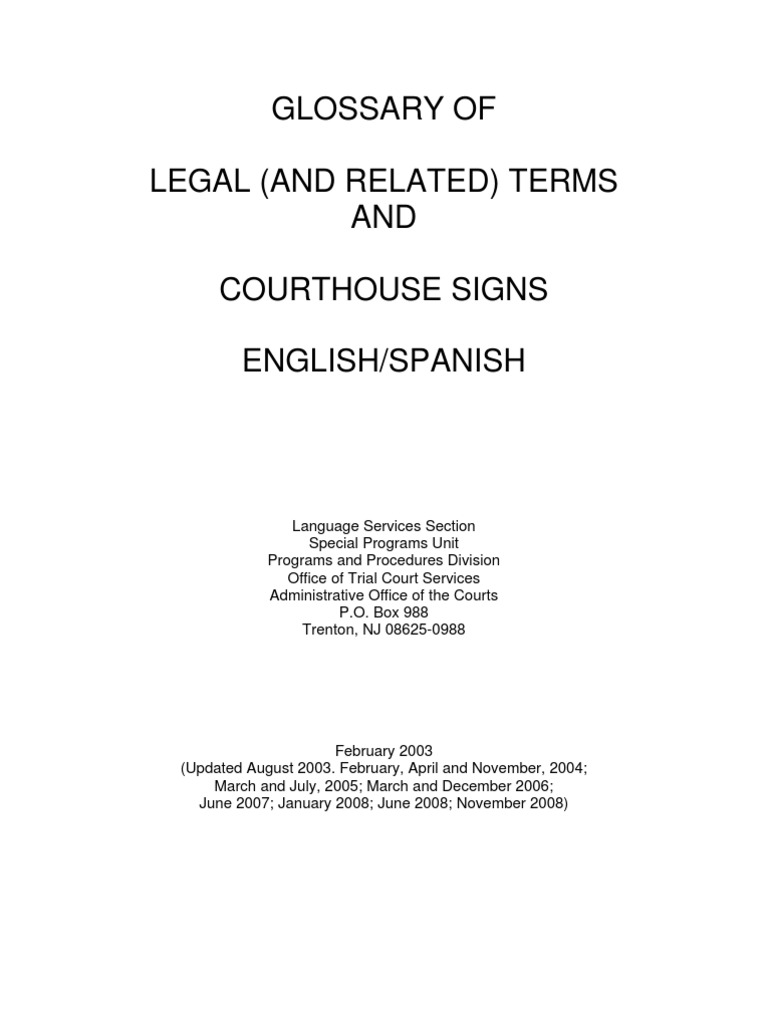 Bilingual Legal Terms & Courthouse Signs Glossary | PDF | Justice ...