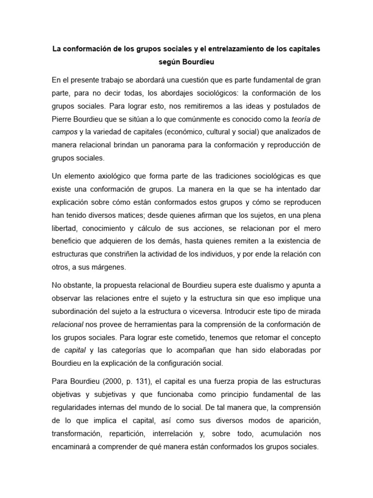 Entrelazamiento de capitales en Bourdieu | PDF | Capital social ... Entrelazamiento de capitales en Bourdieu | PDF | Capital social ...