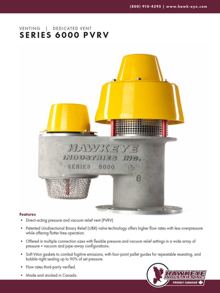 Venting Series 6000 PVRV | PDF | Valve | Vacuum