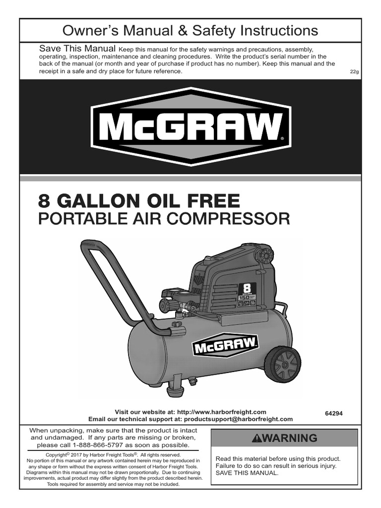 Mcgraw 8 Gallon Air Compressor