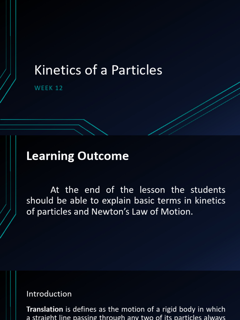 Lesson 10 Kinetics of A Particles | PDF | Force | Euclidean Vector