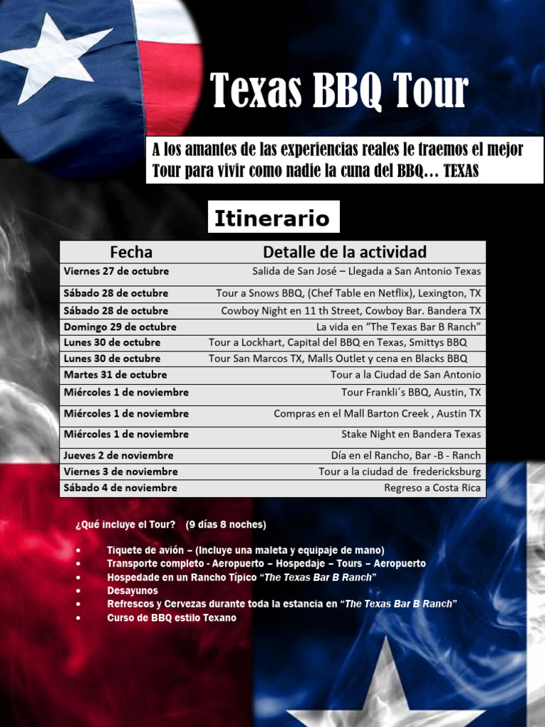 Texas BBQ Tour Oct - Nov 2023 | PDF | Texas